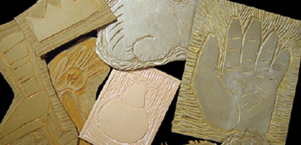 Printing and Embossing Clay With Linocuts